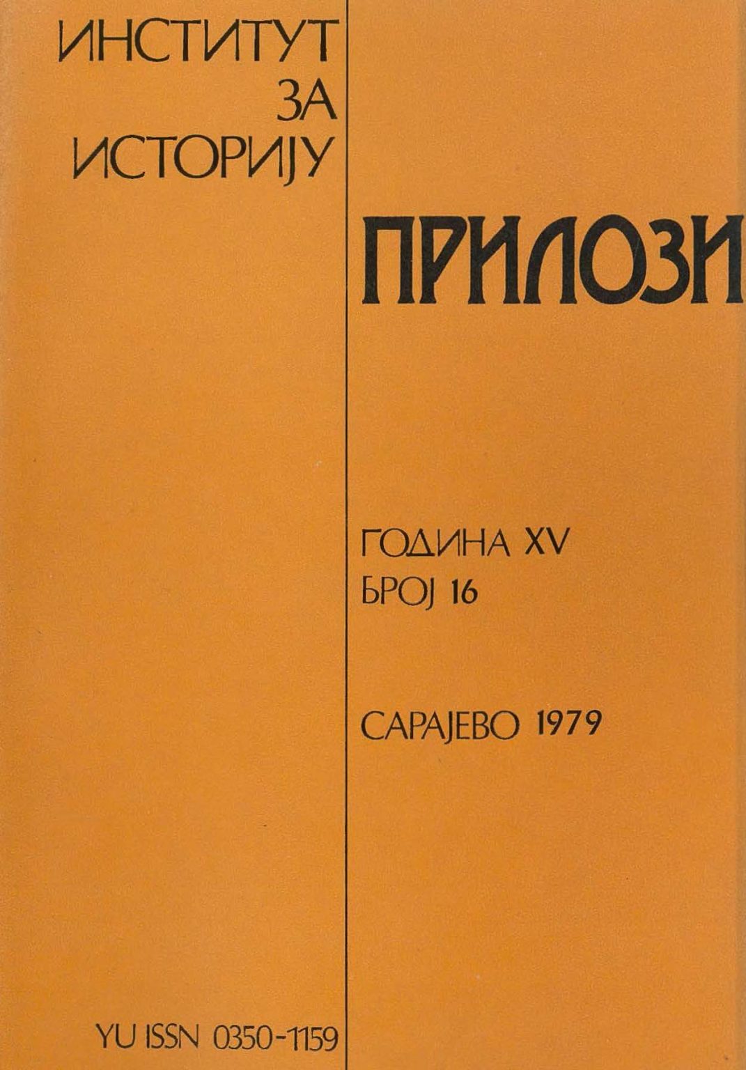 Prilozi br. 16 (1979) – Prilozi